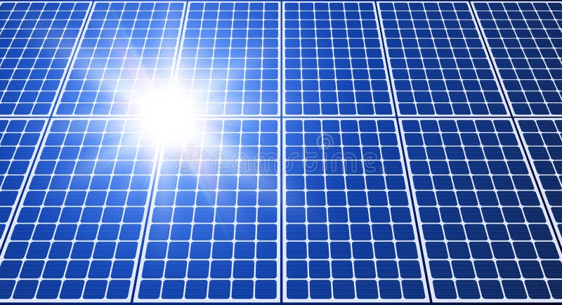 Solar panels and sun stock vector. Illustration of panel - 220523607