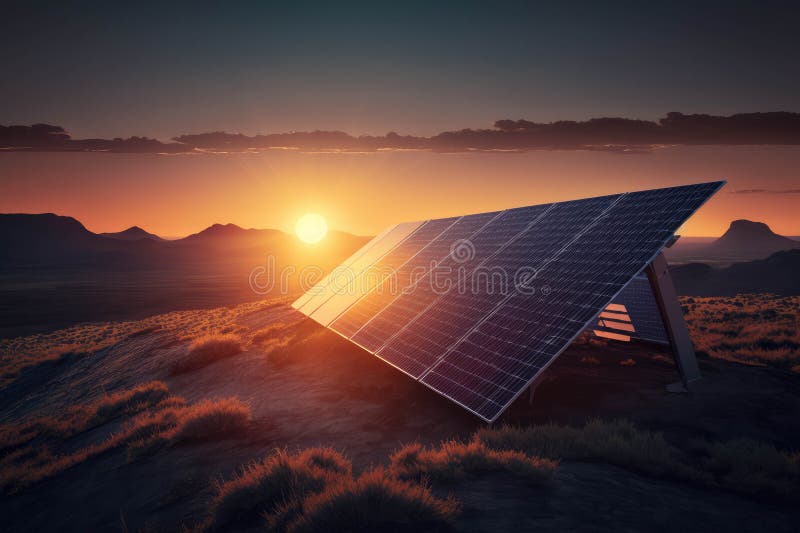 Solar Panels with Sun stock illustration. Illustration of energy ...