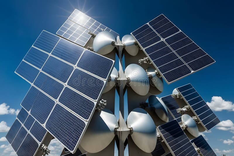 Solar Panels on a Farm. Generative AI. Stock Illustration ...