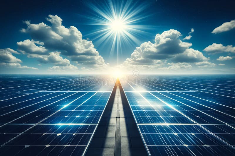 Solar Panels in Sunlight, Renewable Energy Technology Stock ...