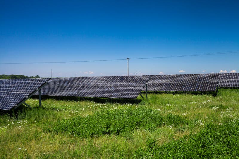 Solar Panels on a Sunny Day Stock Image - Image of collector, module ...