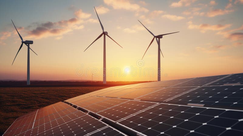 Solar panels at sunset stock image. Image of solar, engineer - 304083667