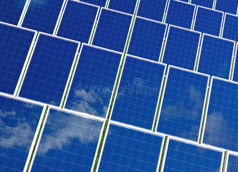 Solar Panels System. Green Energy from Sun. Stock Image - Image of ...