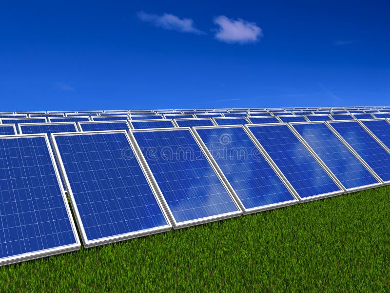 Solar Panels System. Green Energy from Sun. Stock Photo - Image of ...