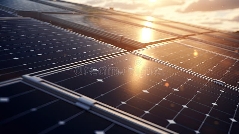 Solar Panels System for Renewable Energy Stock Image - Image of ...