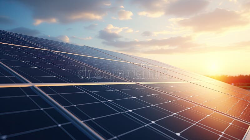 Solar Panels System for Renewable Energy Stock Illustration ...