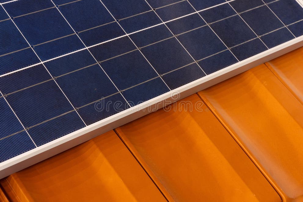 Solar Panels on a Tile Roof.. Stock Image - Image of panel, cell: 312449517