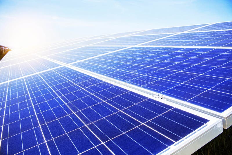 Solar Panels To Light during the Day. Stock Image - Image of ...