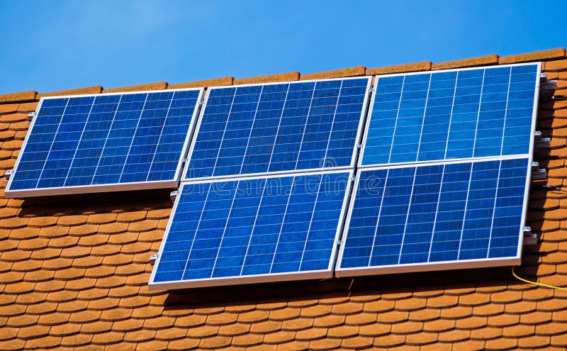 Solar Panels on the Top of a Building Stock Photo - Image of solar ...