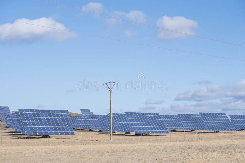 Solar Panels with Tracker Field for Generating Sustainable Energy Stock ...