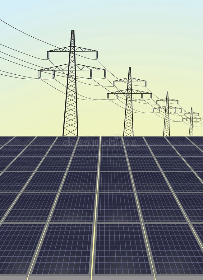 Transmission Of Solar And Wind Energy For Use At Home.Solar Panels And ...