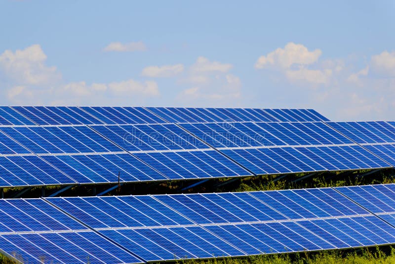 Solar Panels Under a Blue Sky Stock Photo - Image of alternative ...