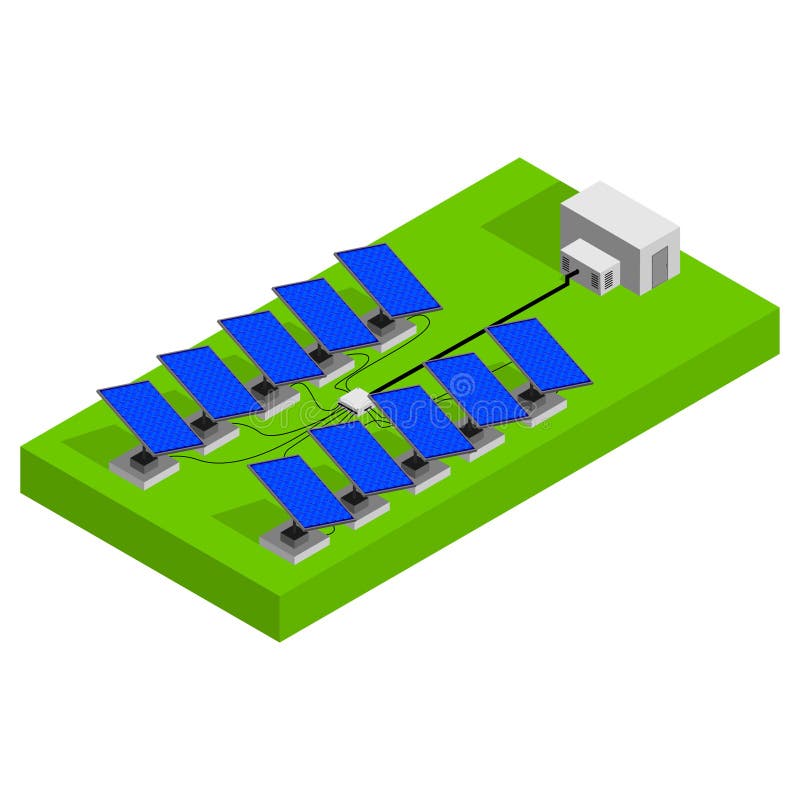Solar Panels. Vector Isometric. Stock Vector - Illustration of energy ...