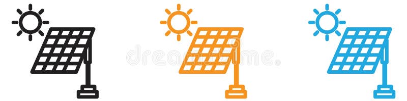 Solar Panels Vector Logo Set Collection for Web App Ui Stock Vector ...