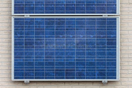 Solar Panels on a Vertical Wall Stock Image - Image of blue, panel ...
