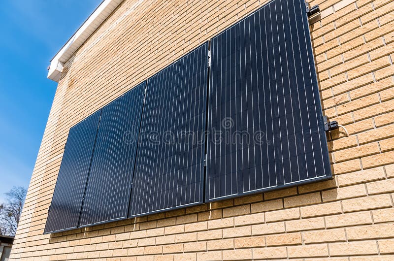 Solar Panels on the wall stock image. Image of generation - 69502881