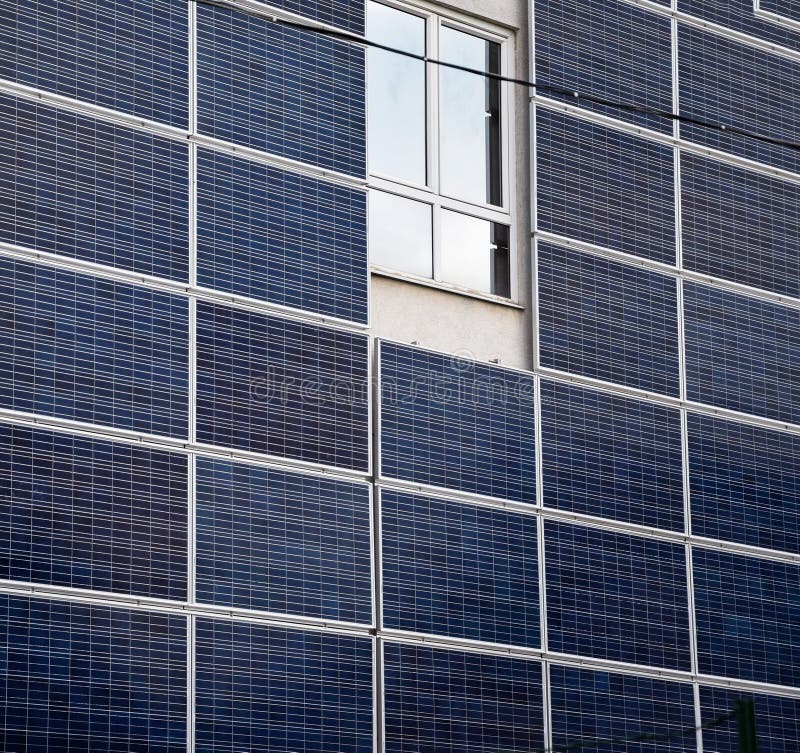 Solar panels on the wall stock photo. Image of technology - 59496174