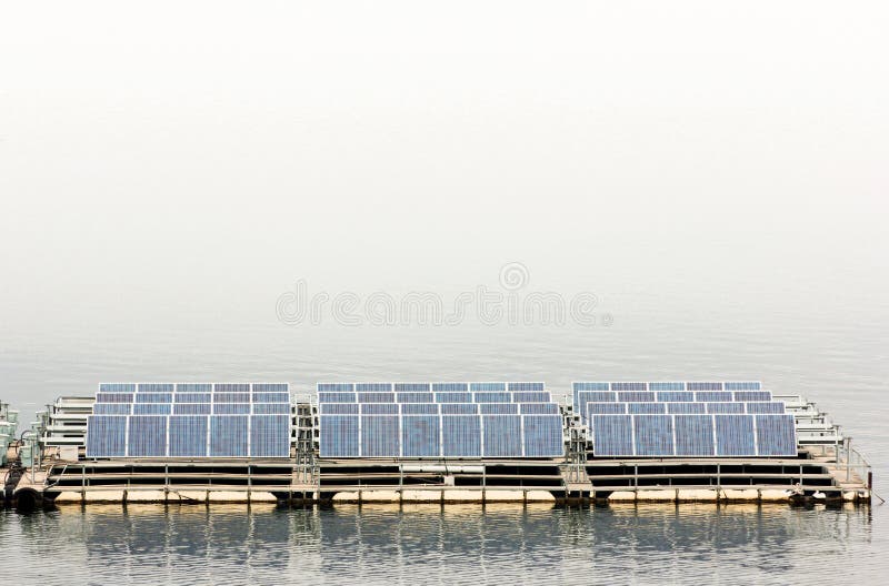 Solar Panels on the Water at Srinakarin Dam in Thailand Stock Image ...