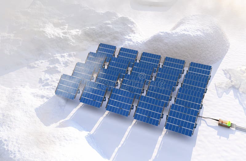 Solar Panels in Winter stock illustration. Illustration of panel - 13249961