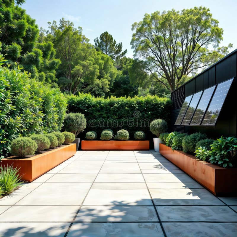 Sustainable Yard: Solar Panels in Front Gardens, Generative Ai Stock ...