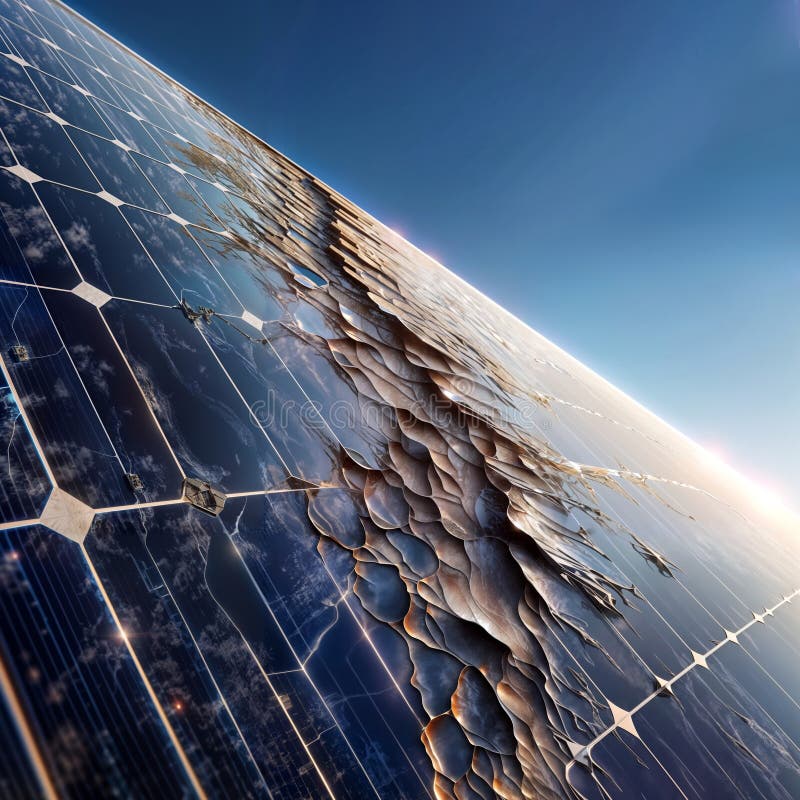 Solar Path: Walkway with Panels at Sunset, Generative Ai Stock ...