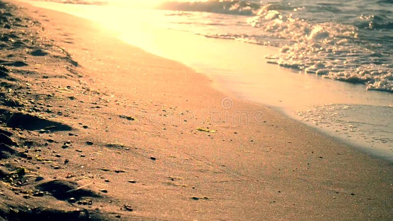 The Solar Path Glows on the Wavy Surface of the Sea Water. Golden ...