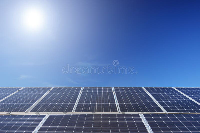 Solar Photovoltaic Cell Panels Under Sun Stock Photo - Image of green ...