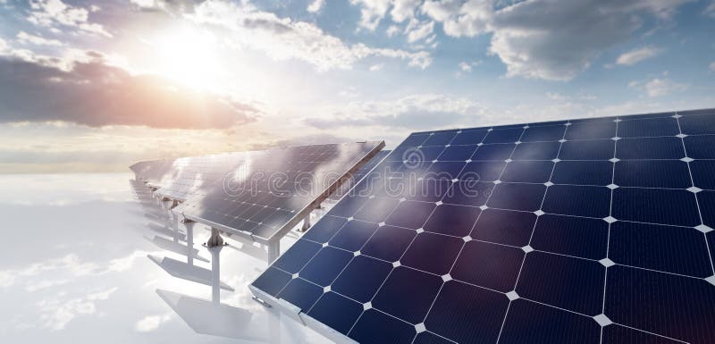 Solar Photovoltaic Panels Array System Stock Photo - Image of source ...