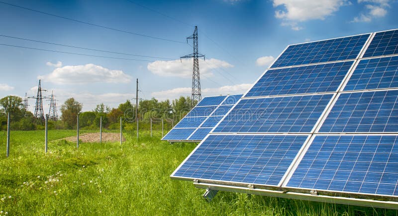 Solar plant stock image. Image of electricity, background - 95807539