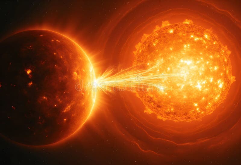 Solar Plasma Explosion in the Universe Stock Illustration ...
