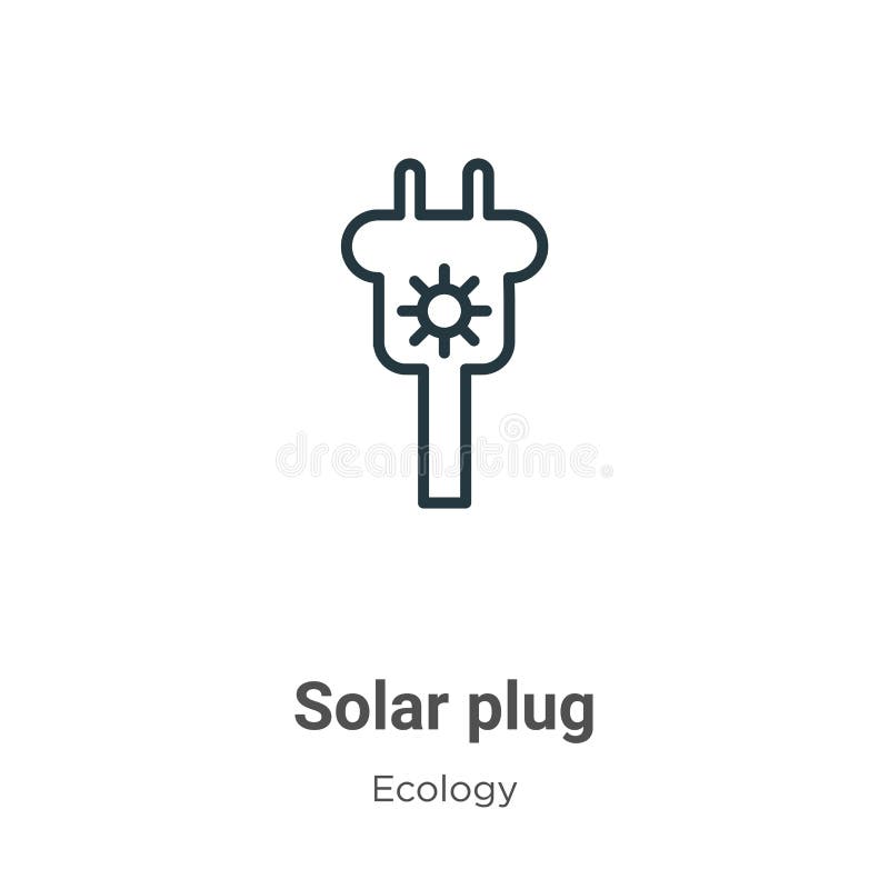 Solar Plug Outline Vector Icon. Thin Line Black Solar Plug Icon, Flat ...