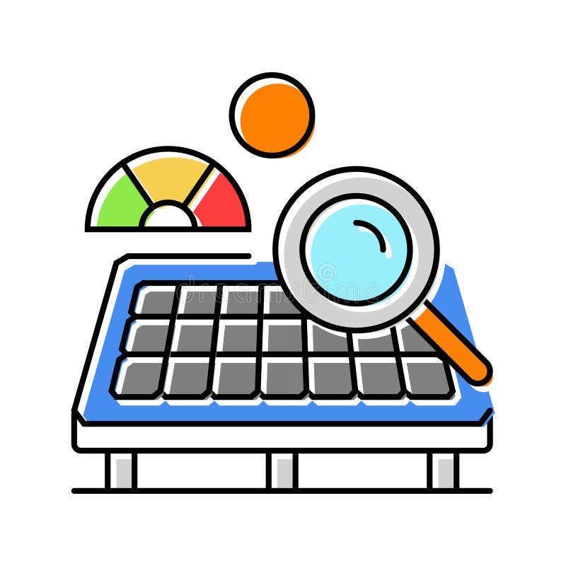 Solar Potential Assessment Color Icon Vector Illustration Stock ...