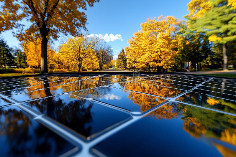 Solar Power Solar Arrays, Bright, and Reflection Visualized in a ...