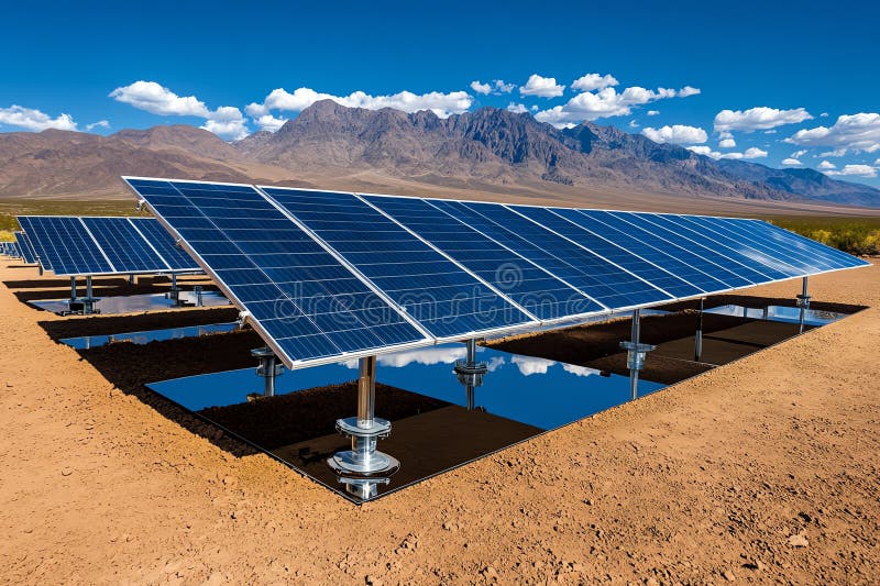 Solar Power Solar Arrays, Reflection, and Clean Energy Shown in a ...