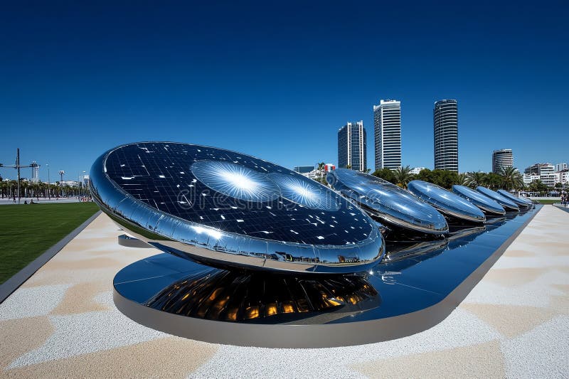 Solar Power Solar Arrays, Reflection, and Clean Energy Visualized in a ...