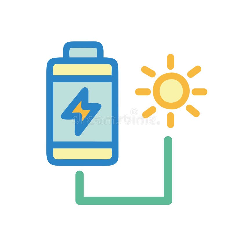 Solar Power Battery Renewable Energy Storage Stock Illustration ...