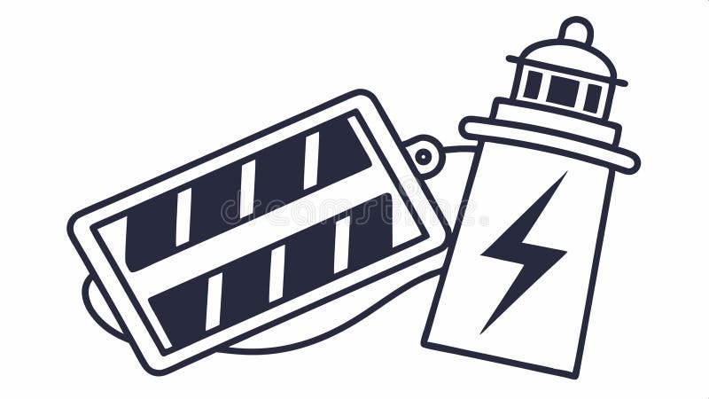 Solar Power Beacon, Lighthouse with Solar Panel, Vector Design ...