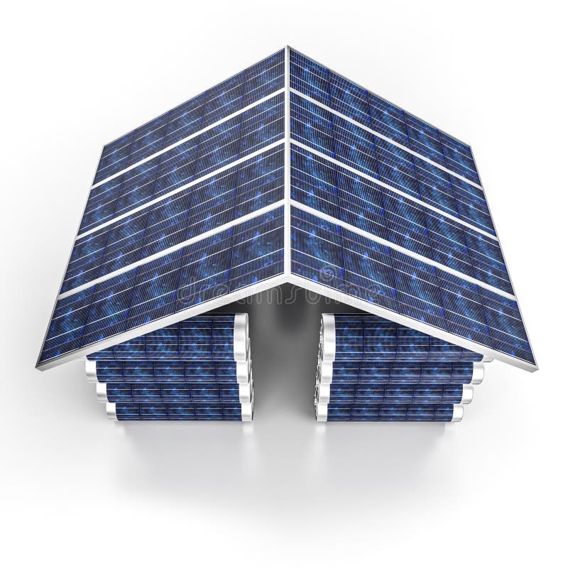 Solar power building stock illustration. Illustration of rendering ...