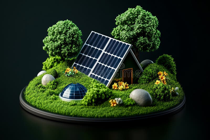 Solar Power Solar Collectors, Green, and Sustainability Visualized in a ...