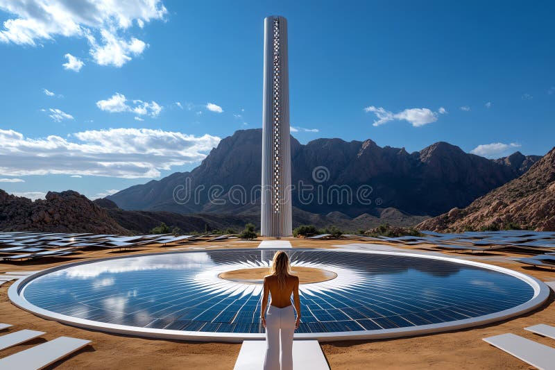 Solar Power Concentrated Solar, Mirrors, and Desert Visualized in a ...