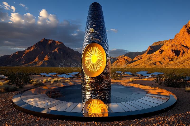 Solar Power Concentrated Solar, Mirrors, and Desert Visualized in a ...