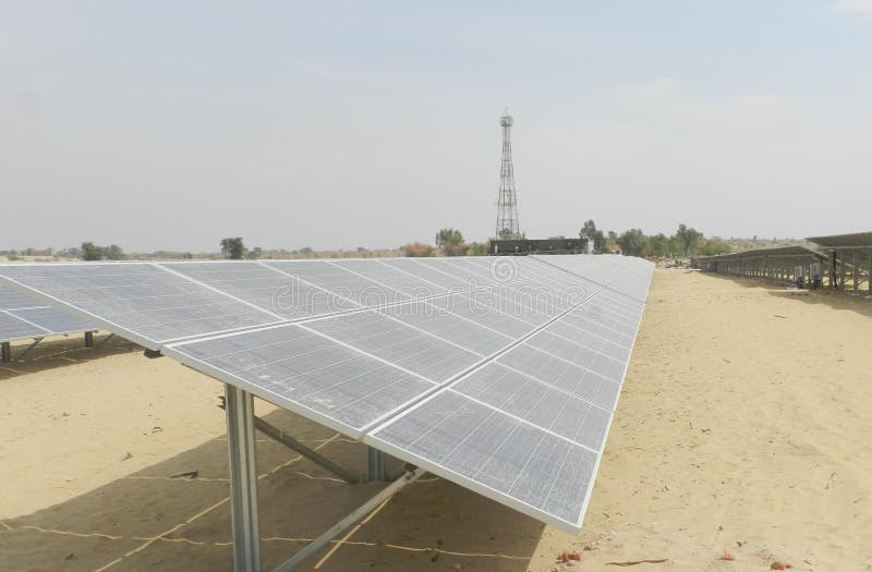 Solar Plant Situated in Rajasthan, India Stock Photo - Image of mast ...