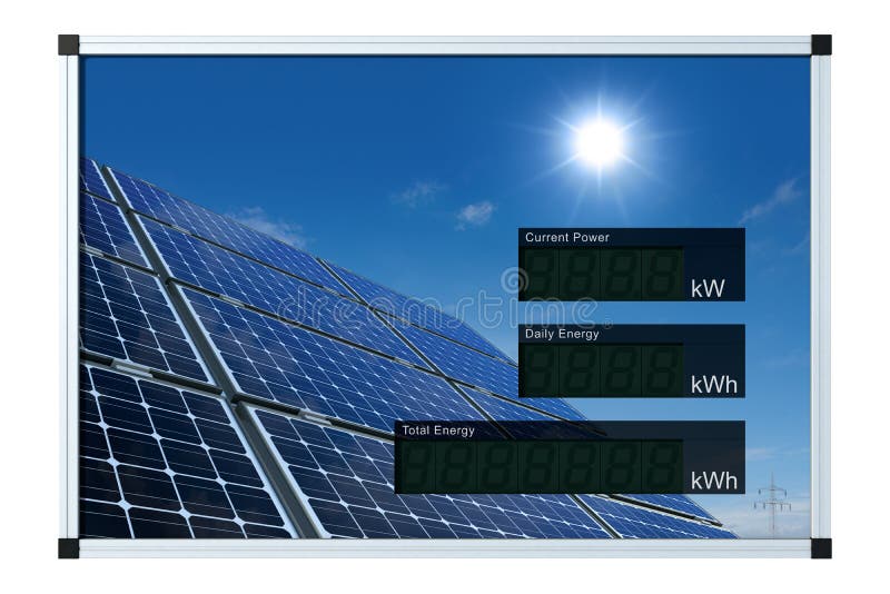 Solar Power Display - English (clipping Path) Stock Illustration ...