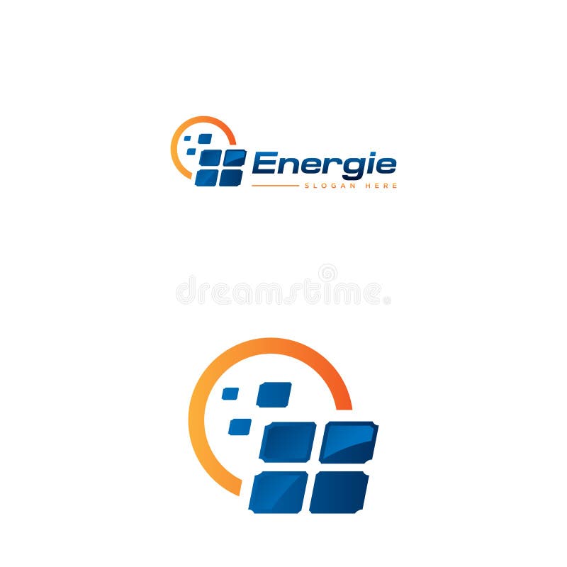 Solar Power Energy Logo with Abstract Pannel Stock Vector ...