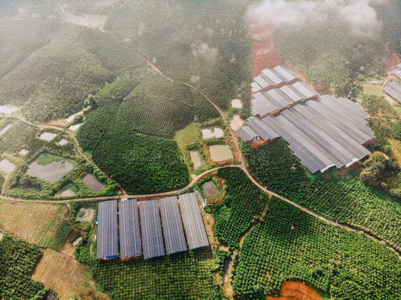A Solar Power Generation Site Seen from Above Stock Photo - Image of solar, power: 287015838