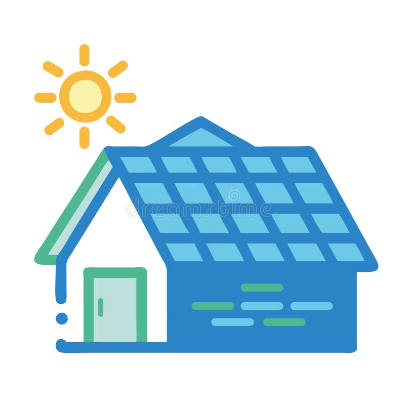 Solar Power House Renewable Energy Stock Illustration - Illustration of ...