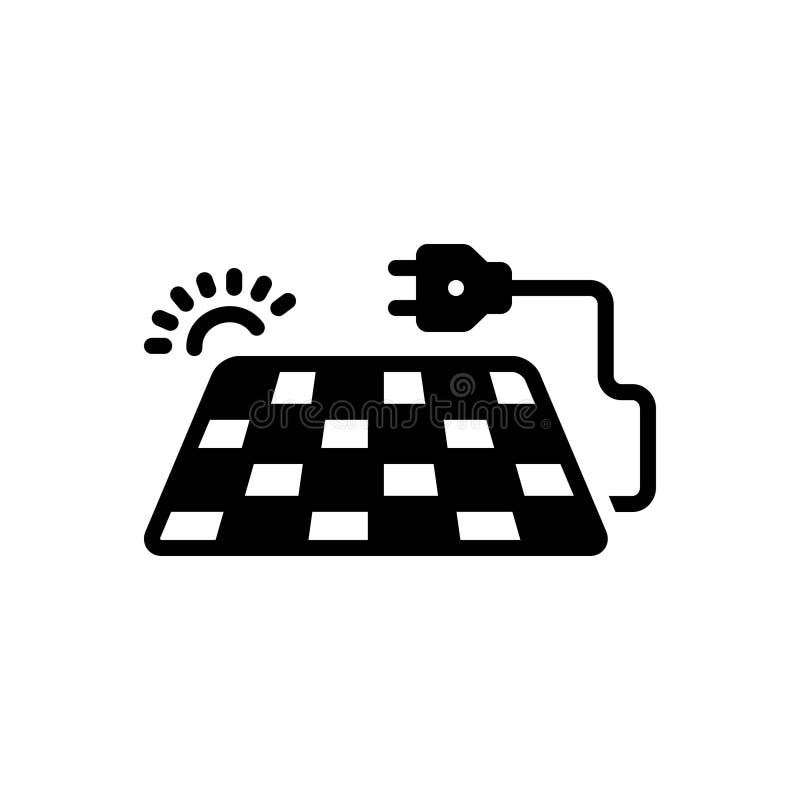 Black Solid Icon for Solar Power, Solar and Energy Stock Vector ...