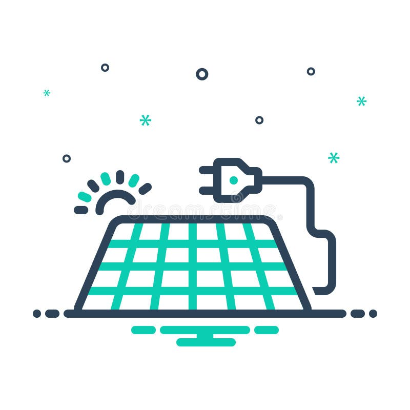 Mix Icon for Solar Power, Solar and Energy Stock Vector - Illustration ...