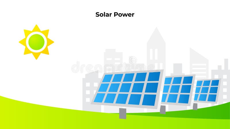 Solar Power Infographic with Collectors. Ecology Design Template Stock ...
