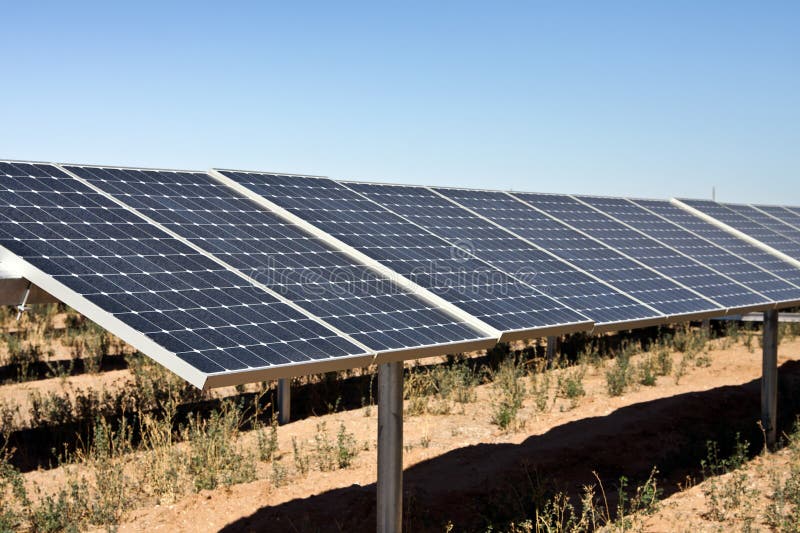 Solar Panel Energy Collector Farm Stock Photo - Image of business ...